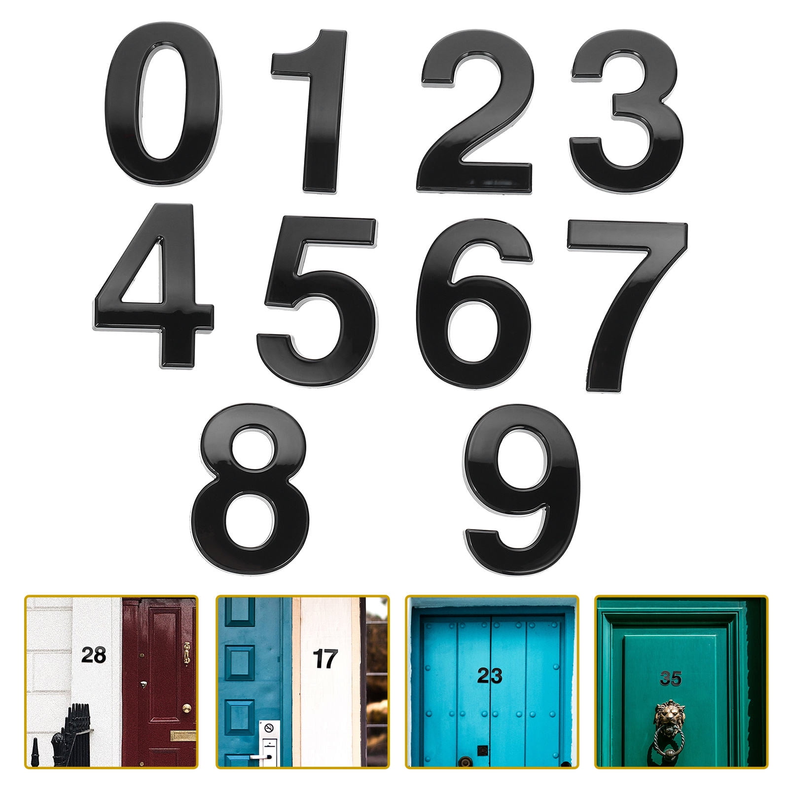 WRISTBIQUE 10Pcs Electroplating Process House Hotel Numbers for Front Door and Mailbox Sign ...