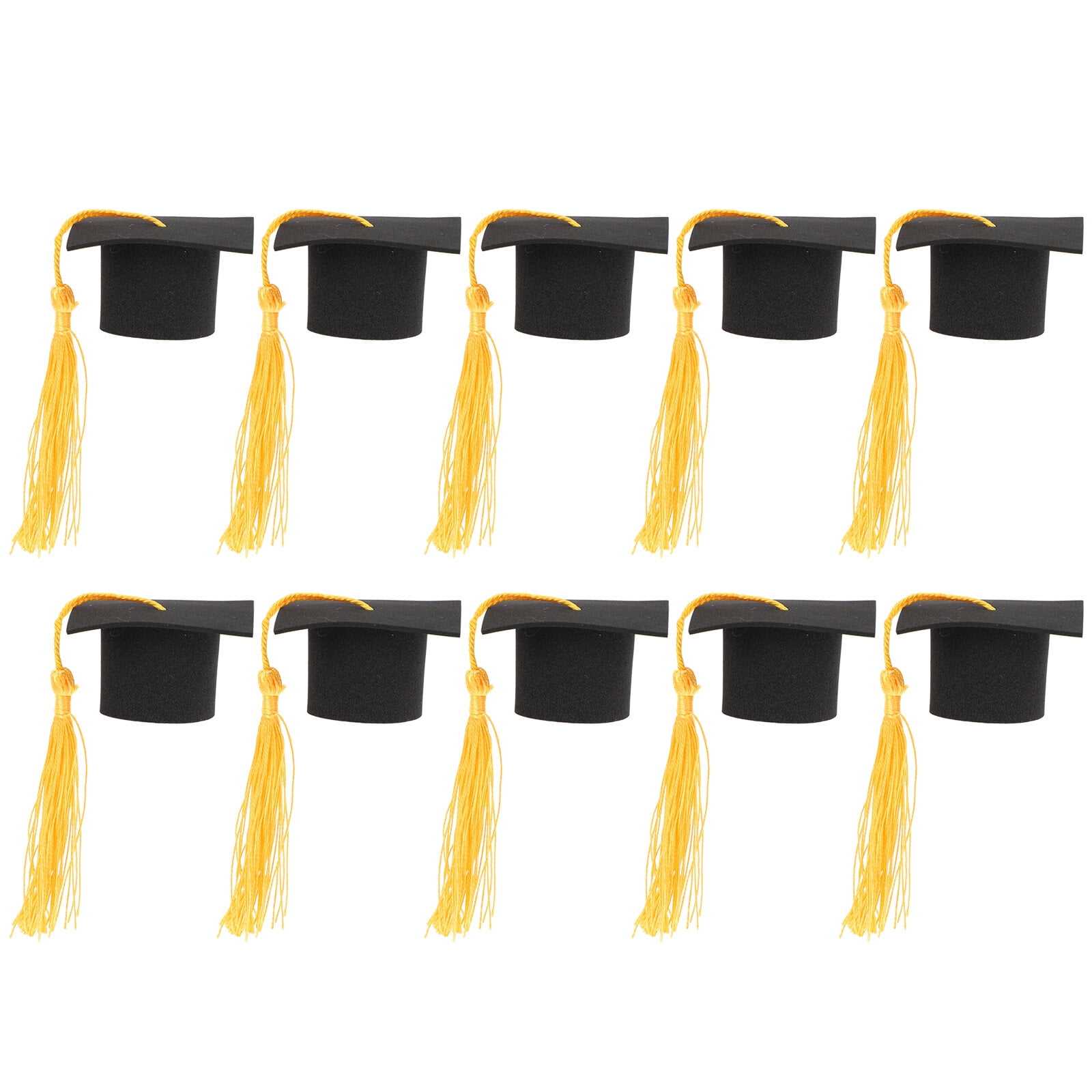 WRISTBIQUE 10Pcs Graduation Cap Toppers for Cake in Mini Trencher Cap ...