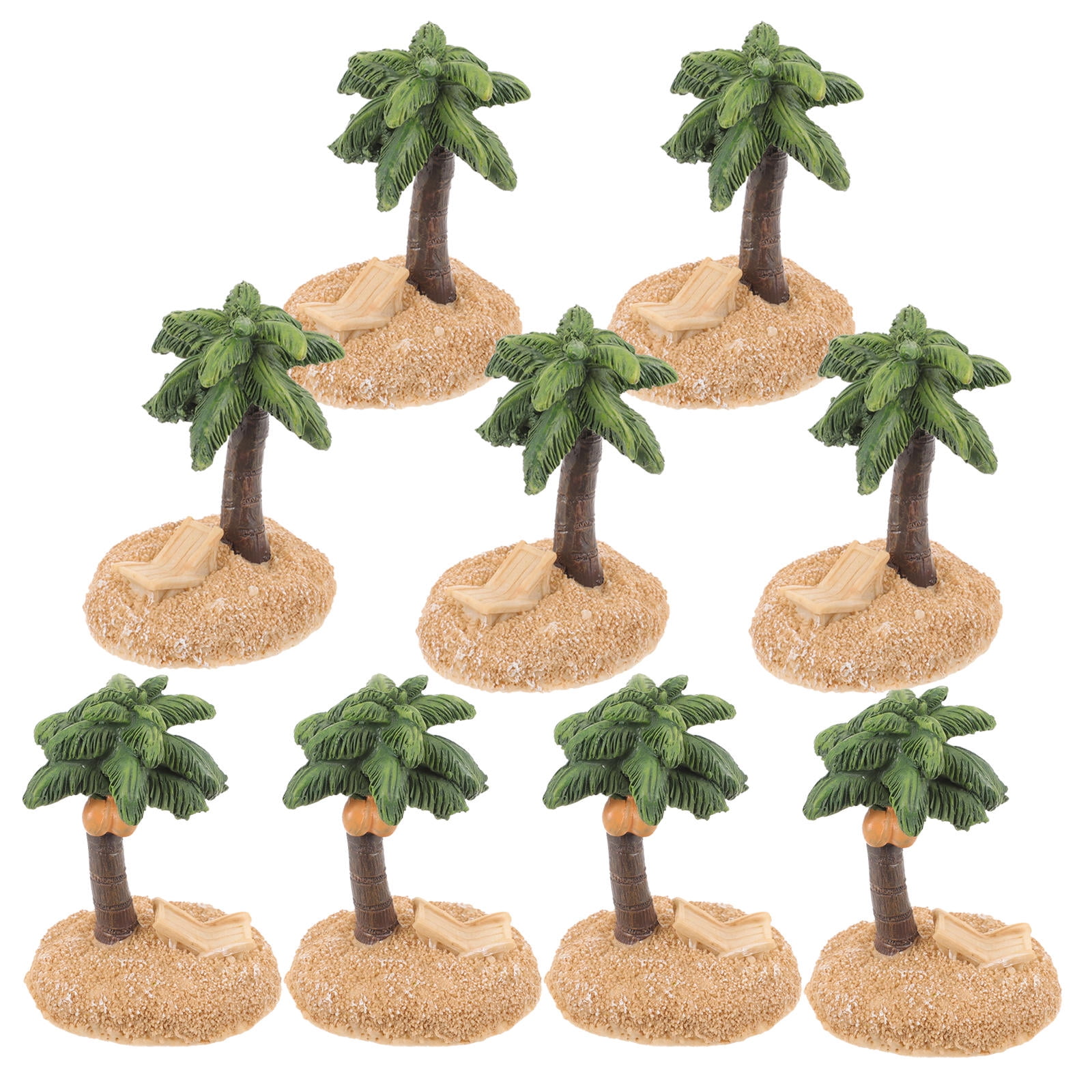WRISTBIQUE 10Pcs Miniature Palm Trees Resin Ornaments Green Tree Shape ...
