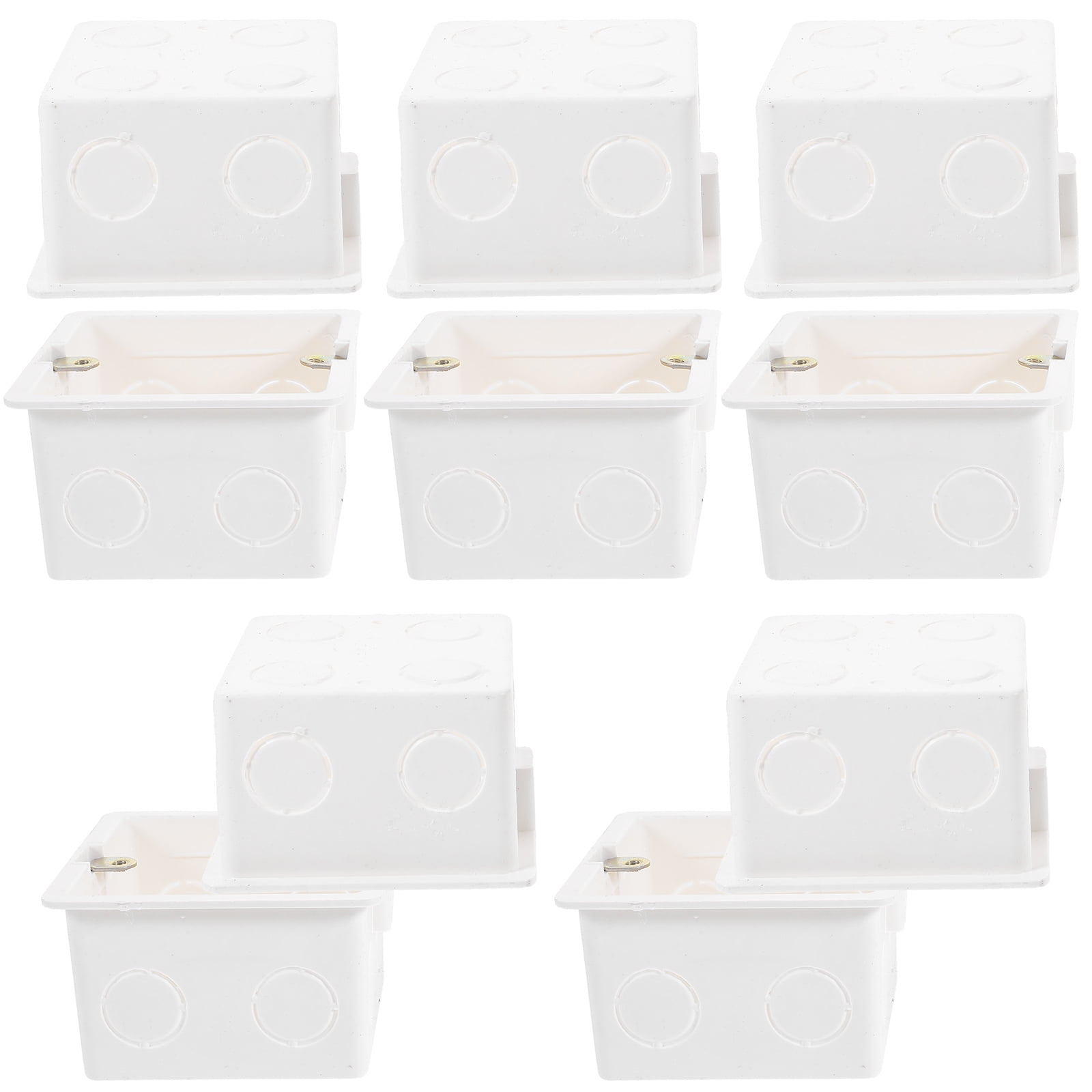 WRISTBIQUE Recessed Outlet Box Switch Installation Box PVC 10Pcs White ...