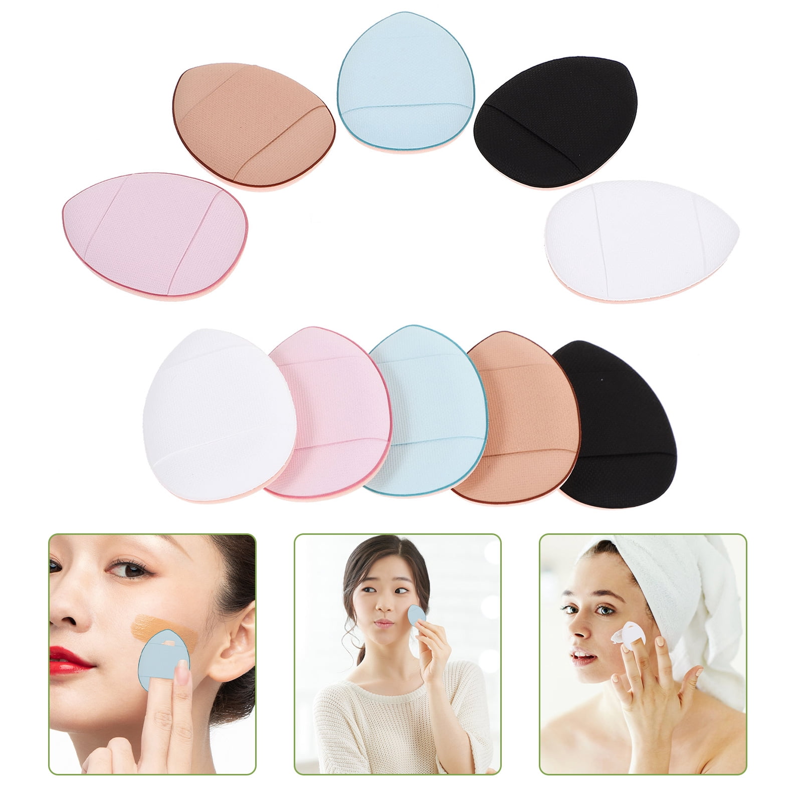 WRISTBIQUE 12Pack Blending Powder Puff for Travel Makeup Mini Finger ...