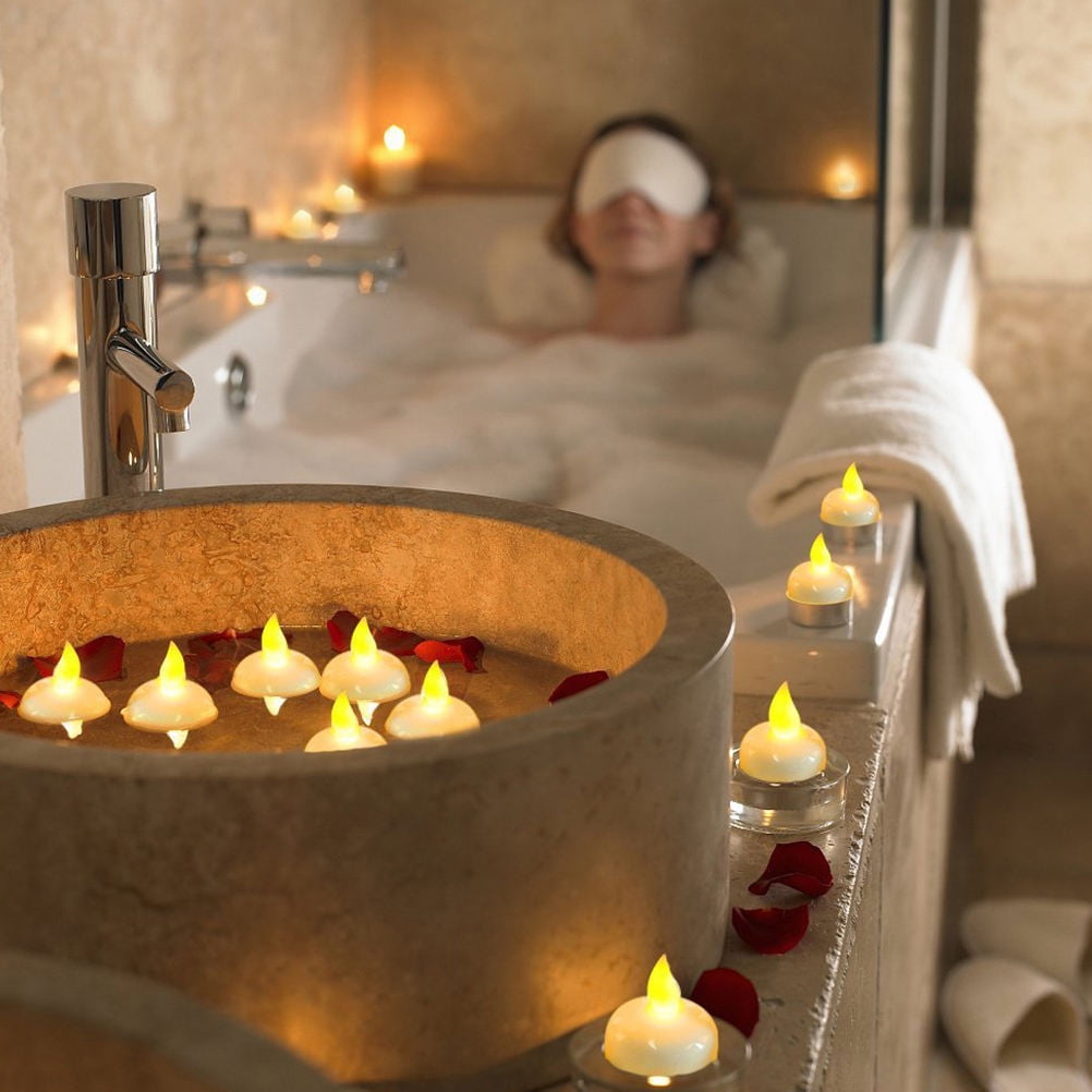 WRISTBIQUE 12Pcs Led Floating Candle Lamp Warm White 4x3.8cm Plastic ...