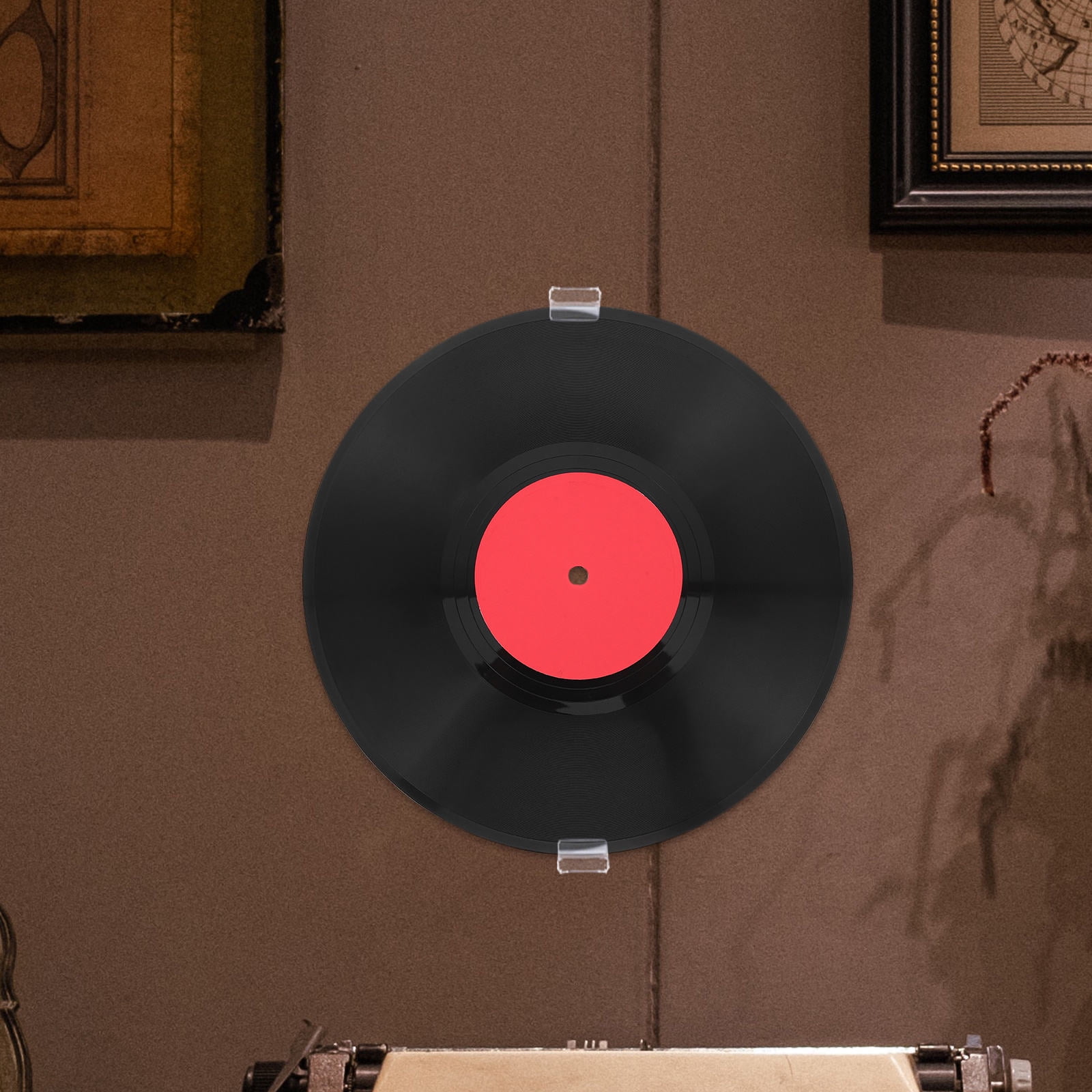 WRISTBIQUE 12Set Vinyl Record Wall Mount Shelf Clear Acrylic Album Rack ...