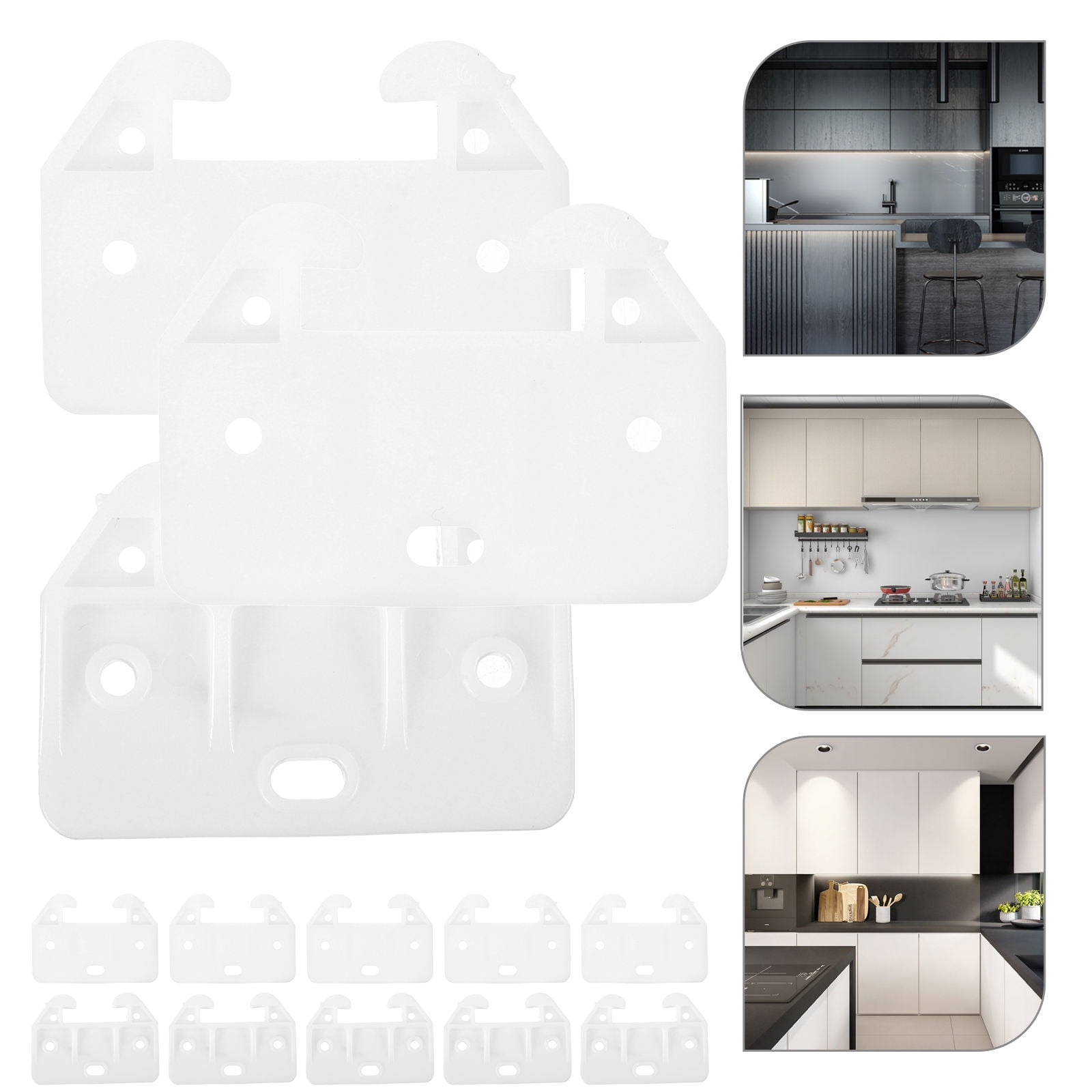 WRISTBIQUE 15Pcs White Plastic Drawer Slide Bracket for Cabinet and ...