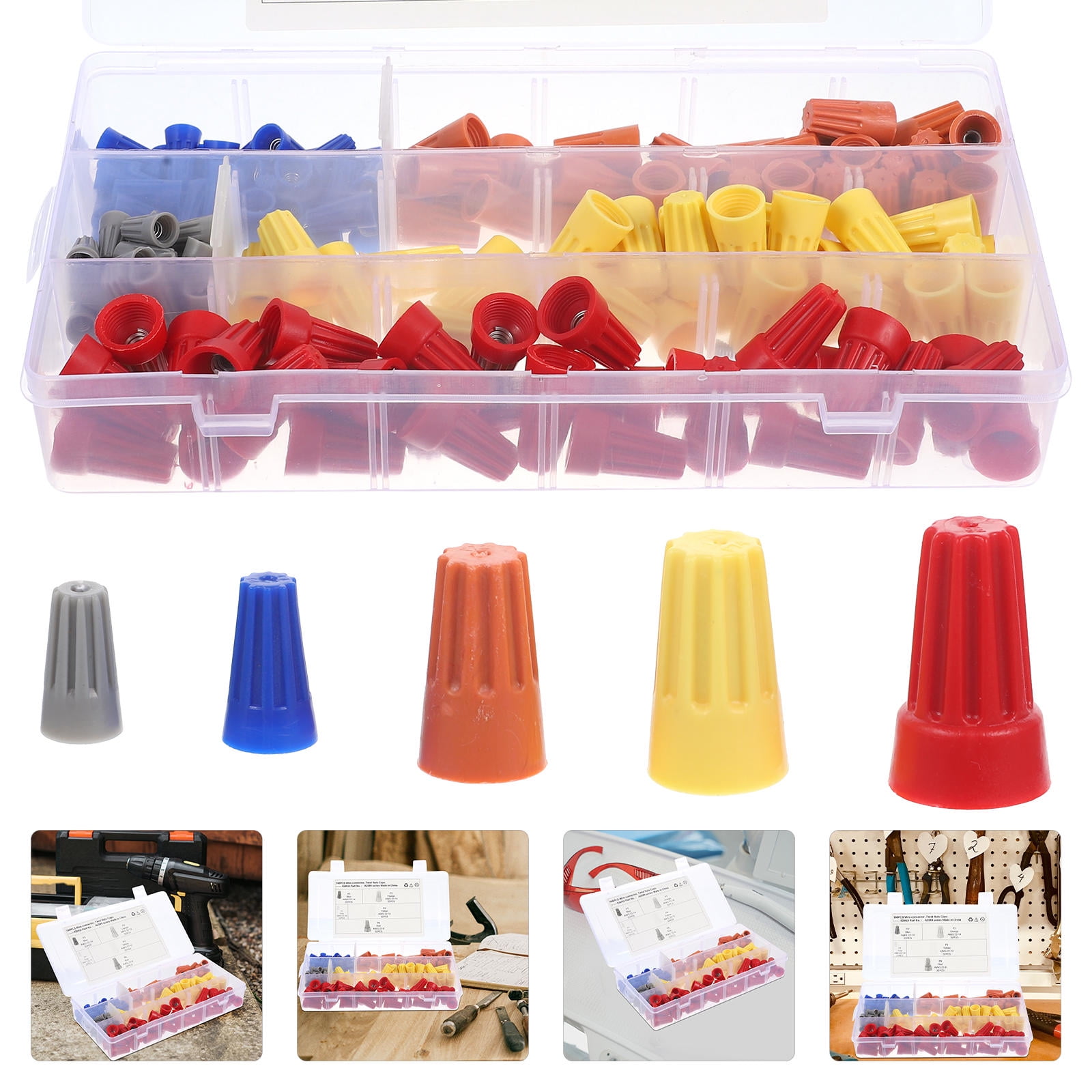 WRISTBIQUE 160Pcs Electrical Wire Connectors Assorted Color Spring ...