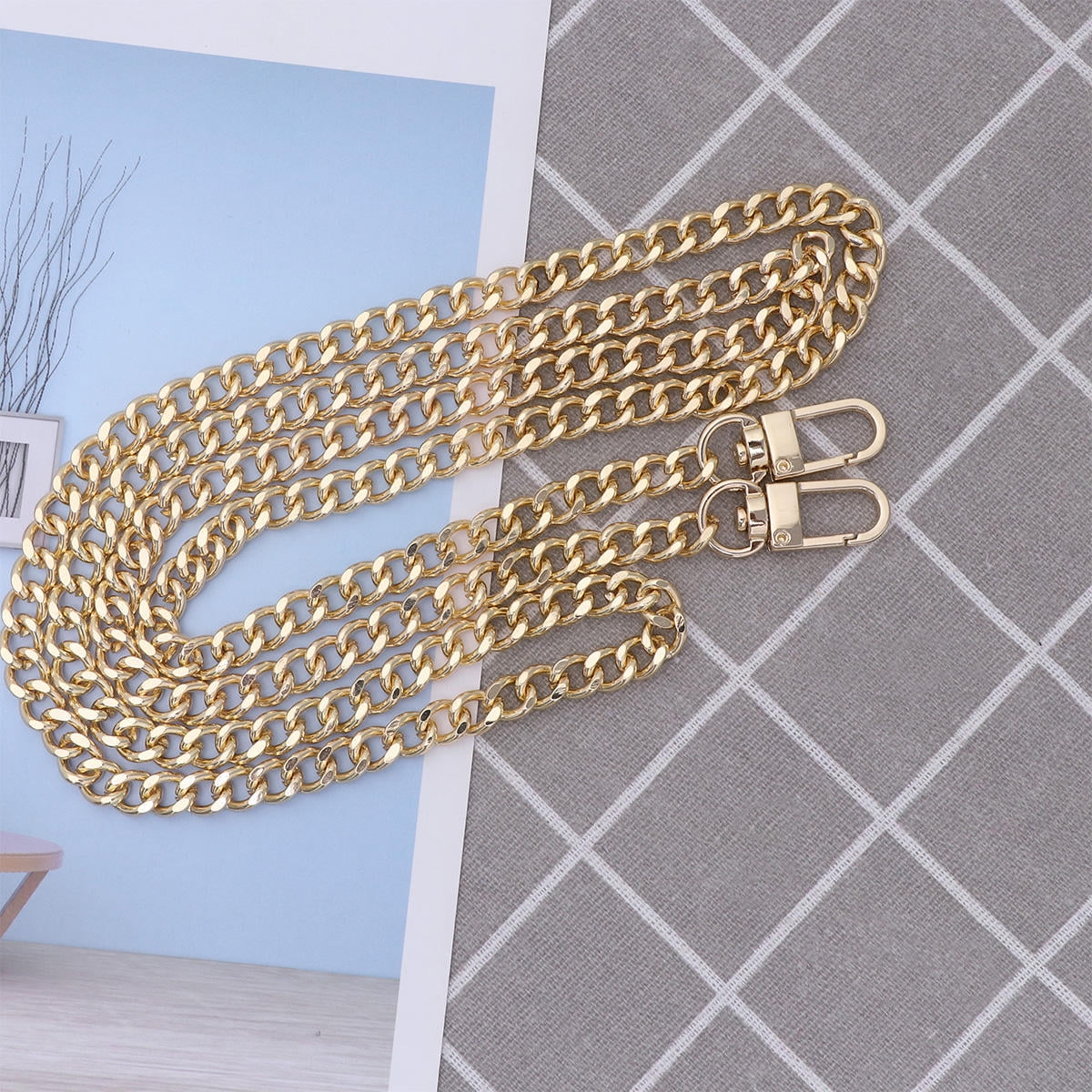 WRISTBIQUE 1Pack Golden Iron Alloy Chain Replacement Purse Chain Strap ...