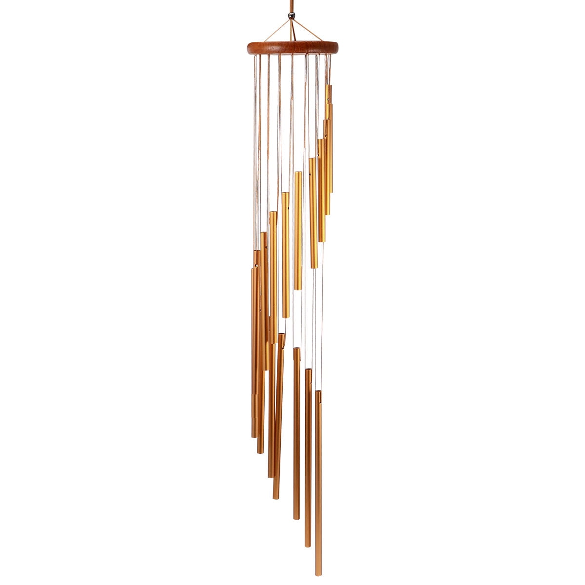 WRISTBIQUE 1Pack Golden Metal and Wood Wind Chime Pendant for Home ...
