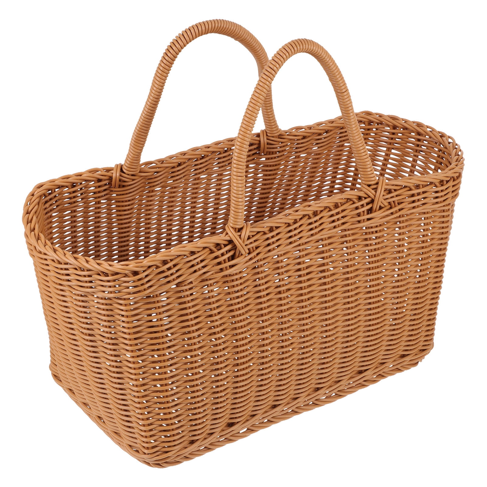 WRISTBIQUE Woven Basket for Shopping Plastic Brown for Women 1Pcs ...