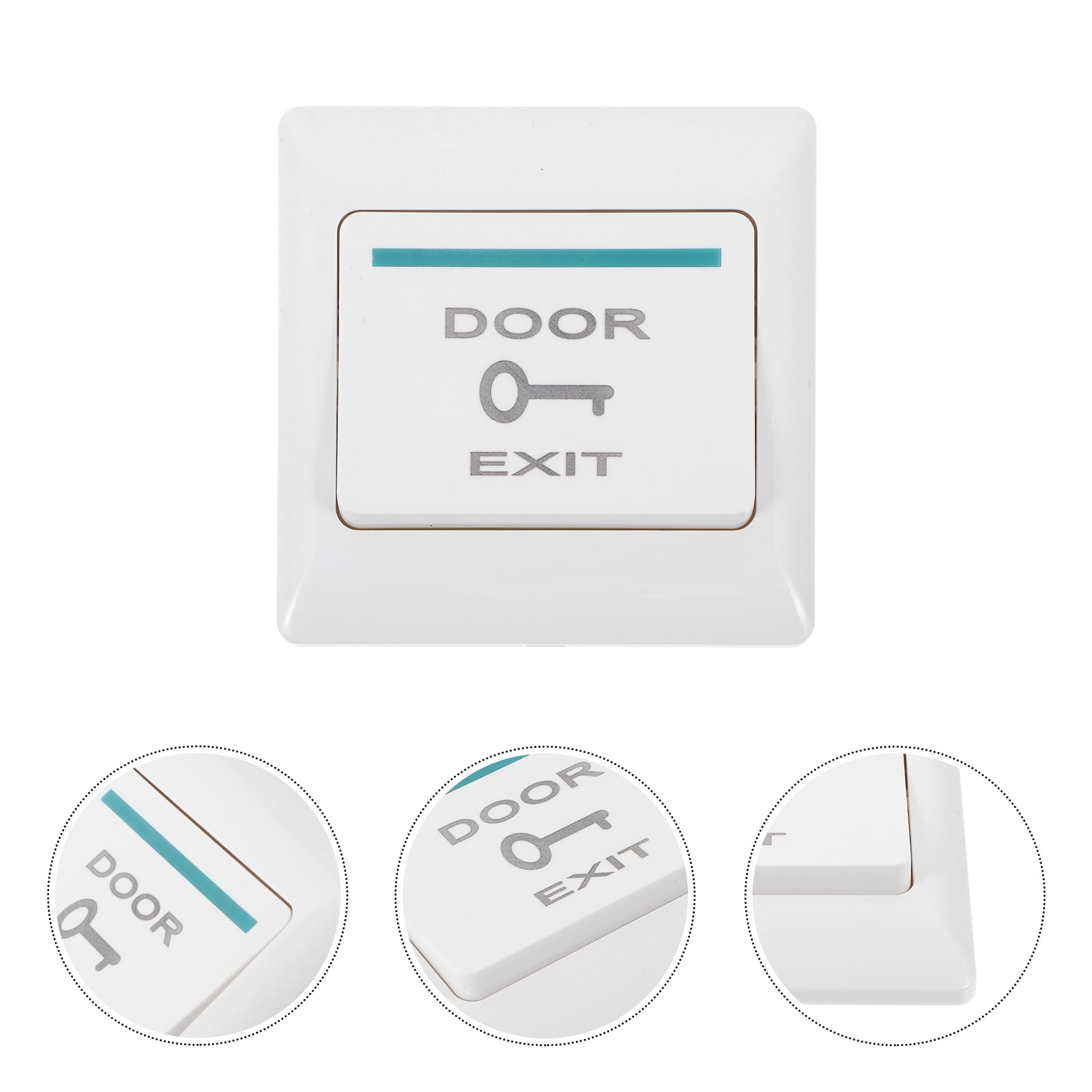 WRISTBIQUE 1Pack Push To Exit Button Switch Panel White Plastic Metal ...