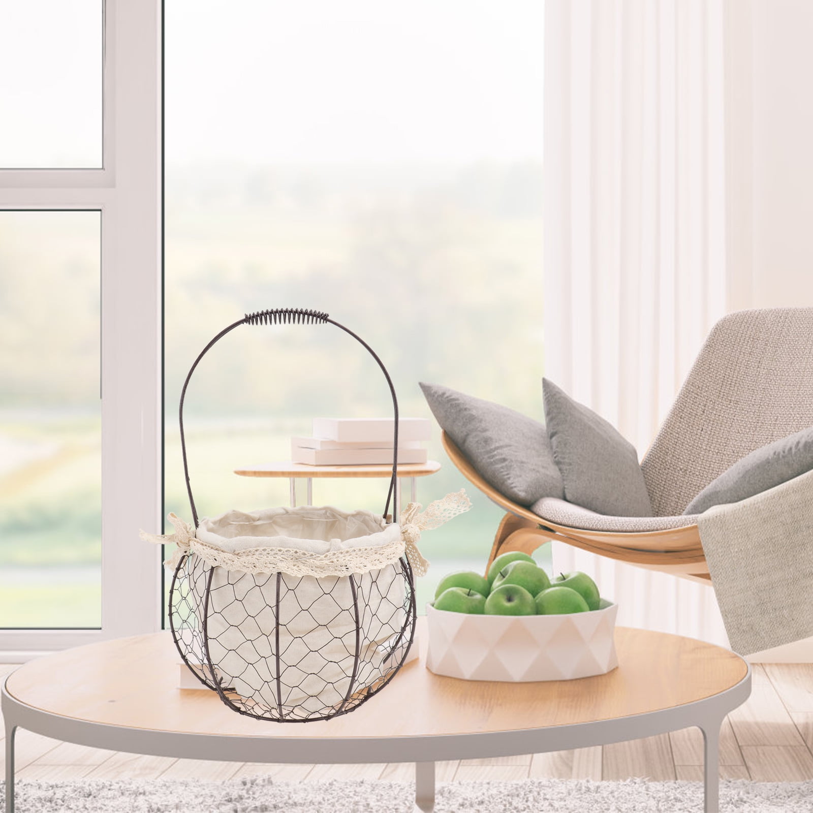 WRISTBIQUE 1Pc Farmhouse Basket with Handle Linen Multi-functional ...