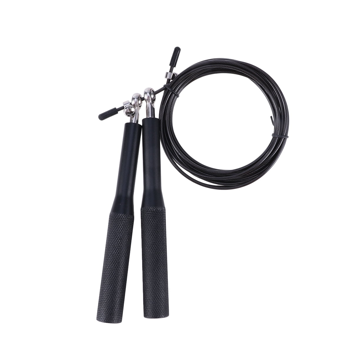 WRISTBIQUE 1Pcs Black Pvc Jump Rope For Cardiovascular Exercise And Gym ...