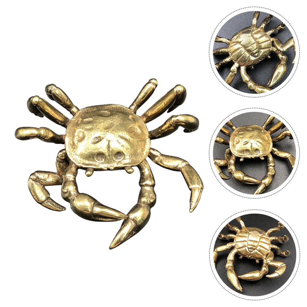 WRISTBIQUE Crab Crafts Figurine Brass Golden 1Pack - Walmart.com