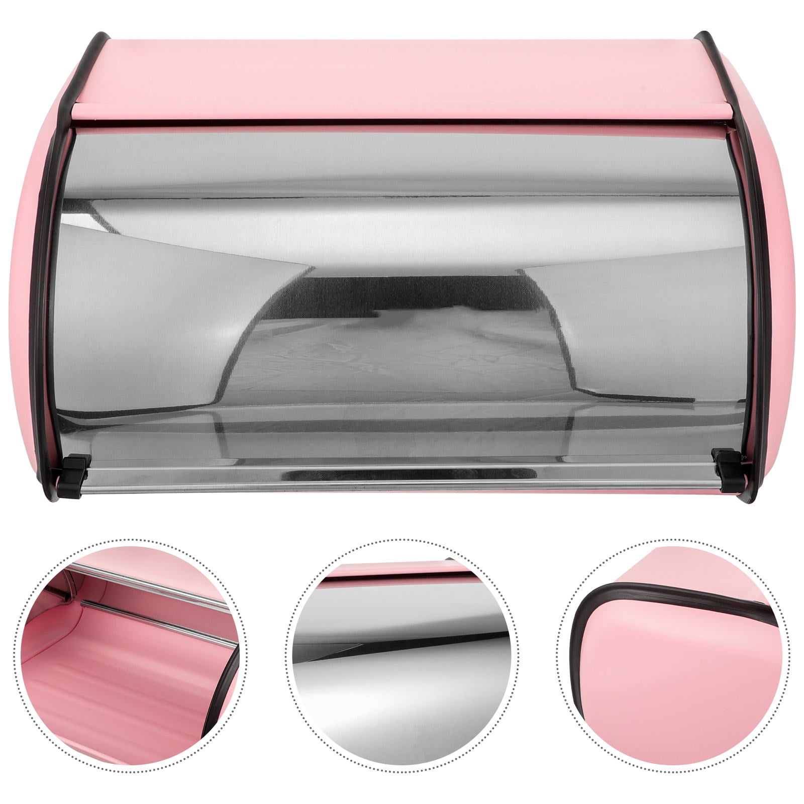 WRISTBIQUE 1Pcs Metal Bread Containers In Pink For Modern Kitchen And ...