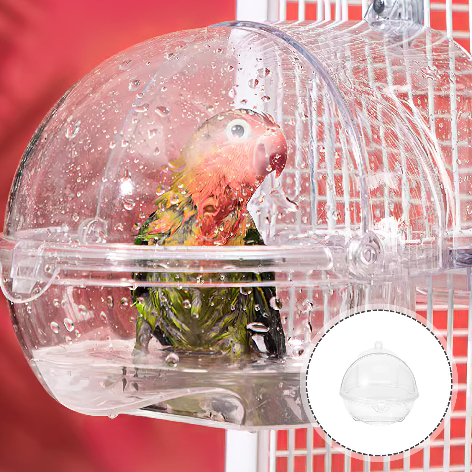 WRISTBIQUE 1Pcs Plastic Box for Parrot Bathing and Dust Removal 7.7x6 ...