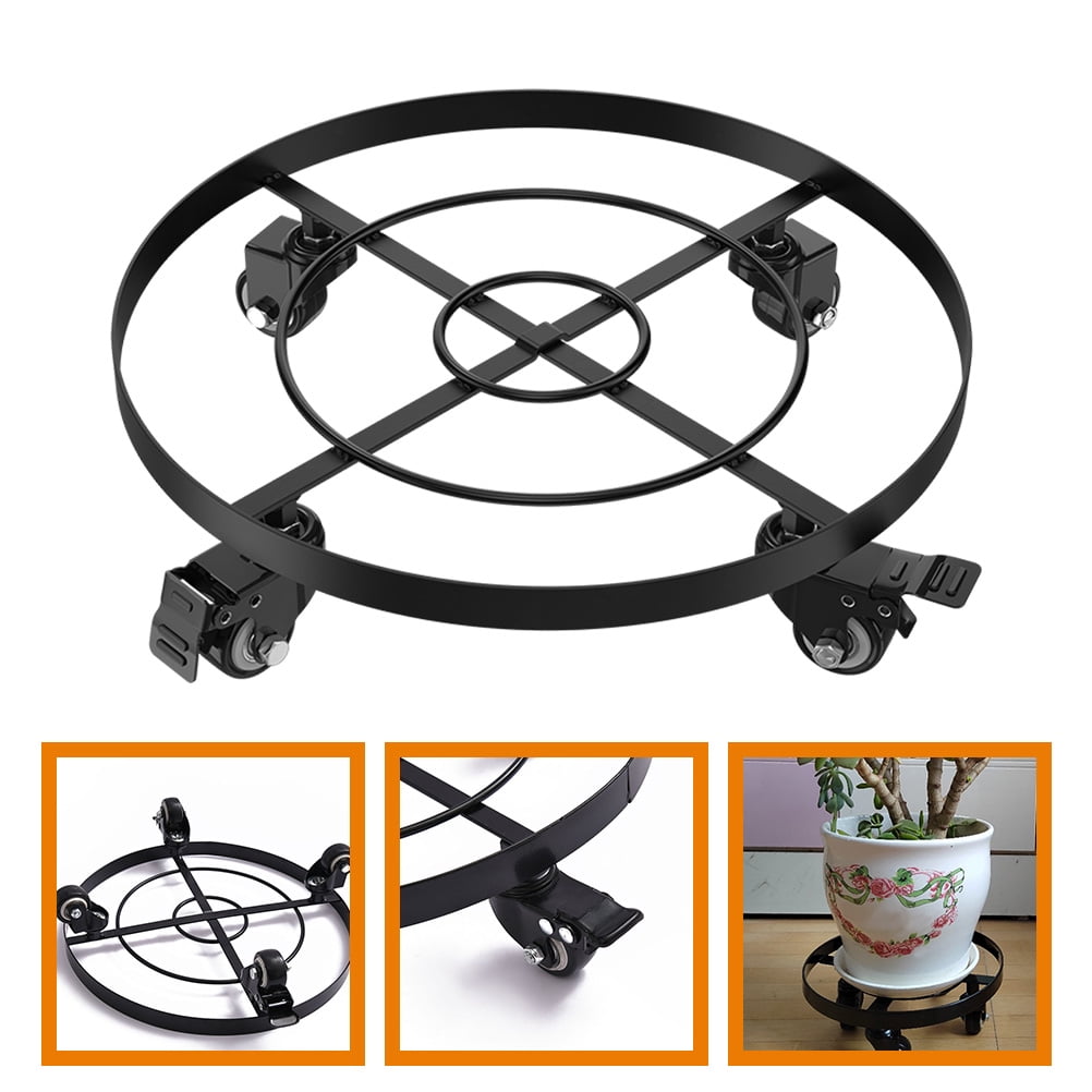 WRISTBIQUE 1Set Black Planter Movable Wheels for Gardeners 10.6x10.6x3 ...