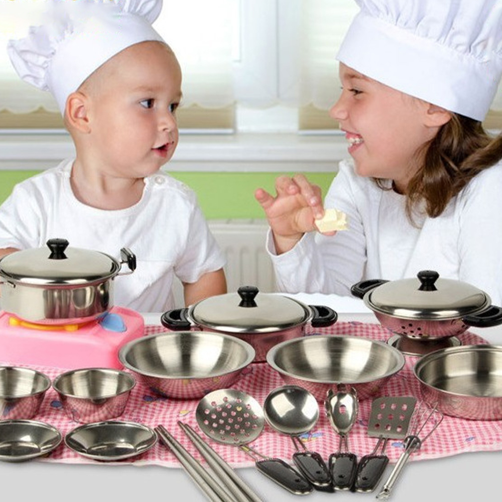 WRISTBIQUE Pretend Kitchen Pots Miniature Pots and Pans for Boys and ...
