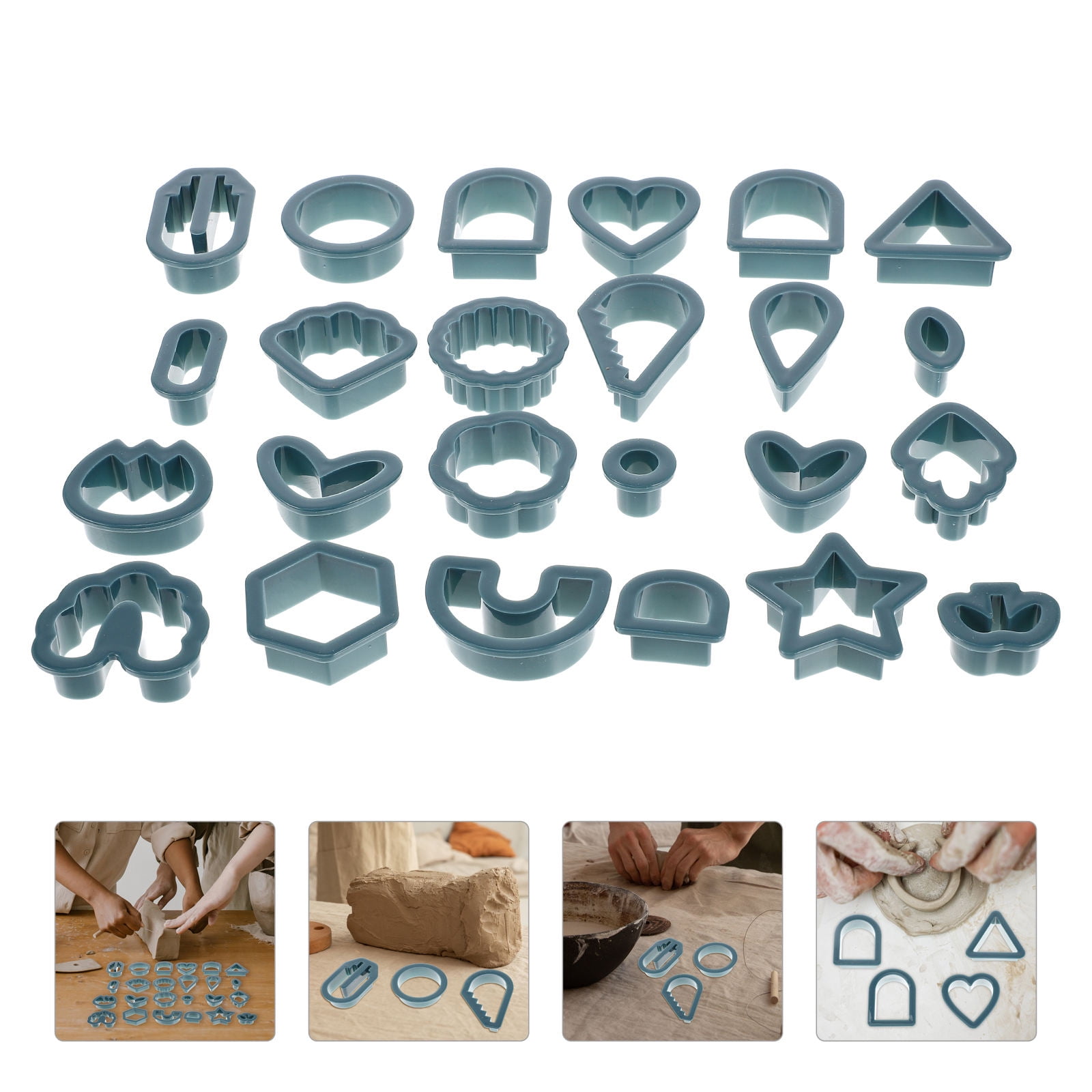 WRISTBIQUE 1Set Dark Blue Plastic Clay Cutters for Clay Sculpting Tools ...