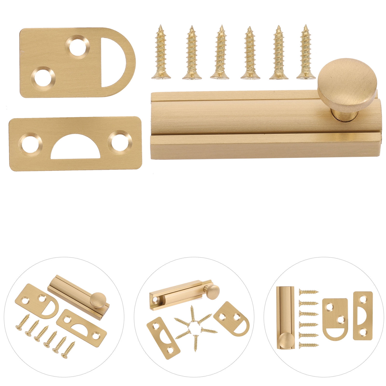 WRISTBIQUE Security Door Bolt French Door Lock Home Golden Iron 1 Set ...