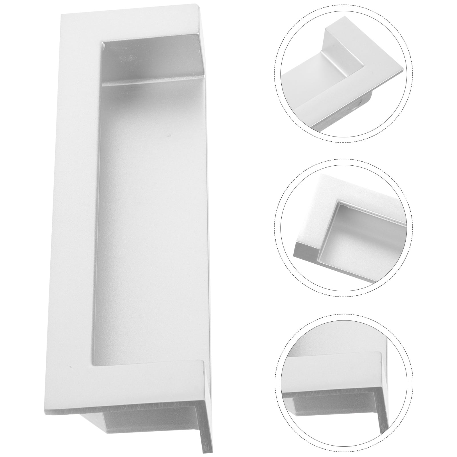 WRISTBIQUE Cabinet Grip Flush Mount Pull Handle Zinc Alloy Silver 1Pack ...