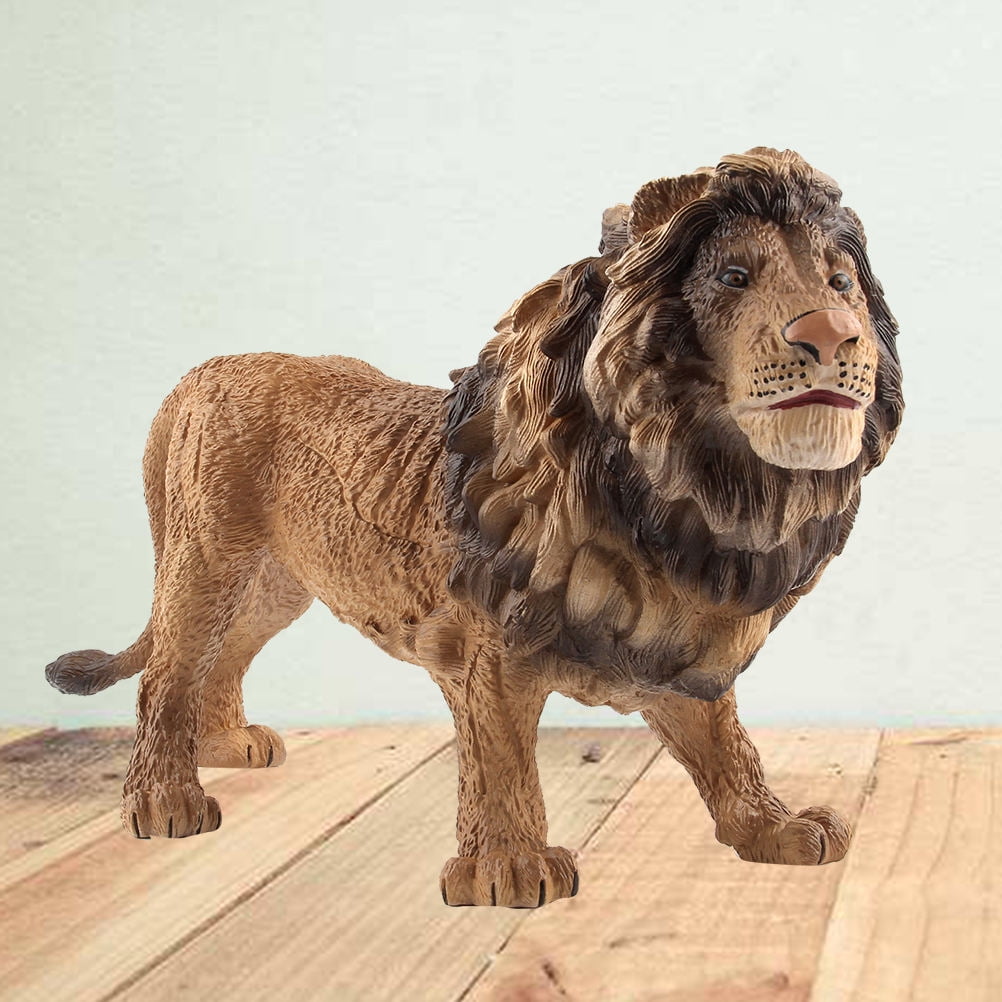 WRISTBIQUE 1Set Lion Figurine Static Lion Model Realistic Plastic Light ...