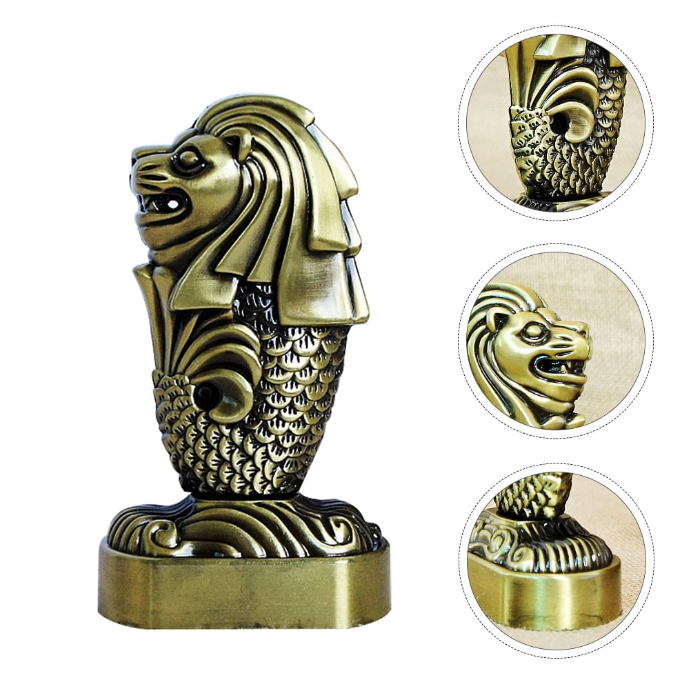WRISTBIQUE Statue For Home Decor Merlion Shape Bronze 1Set 6.09x3.54x2 ...