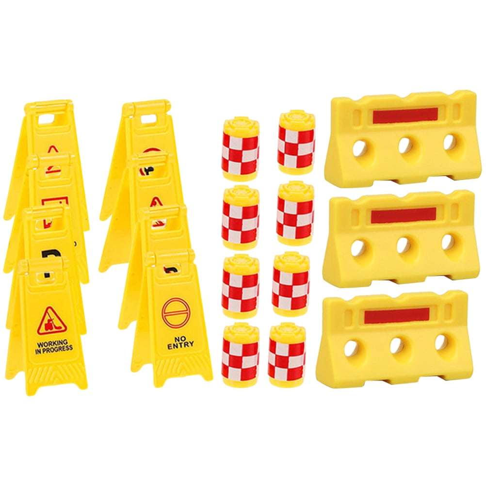 WRISTBIQUE 1Set Plastic Traffic Sign Model Set for Teaching Road Safety ...