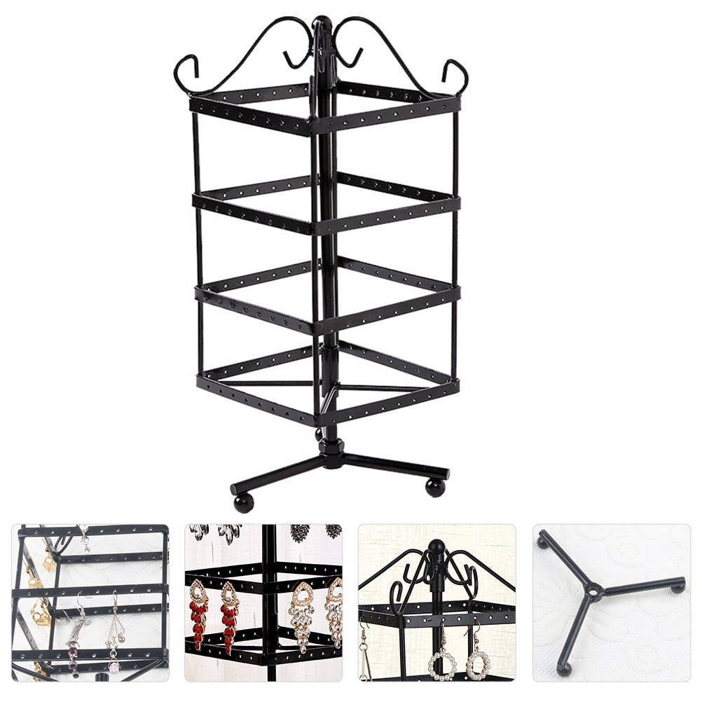 WRISTBIQUE 1Set Rotating Jewelry Display Stand Square Black Iron for ...