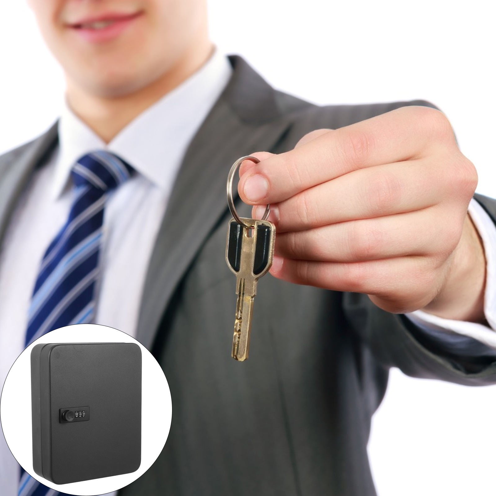 WRISTBIQUE Security Key Lock Box Black 1Set 9.8X7.1X2.8In - Walmart.com