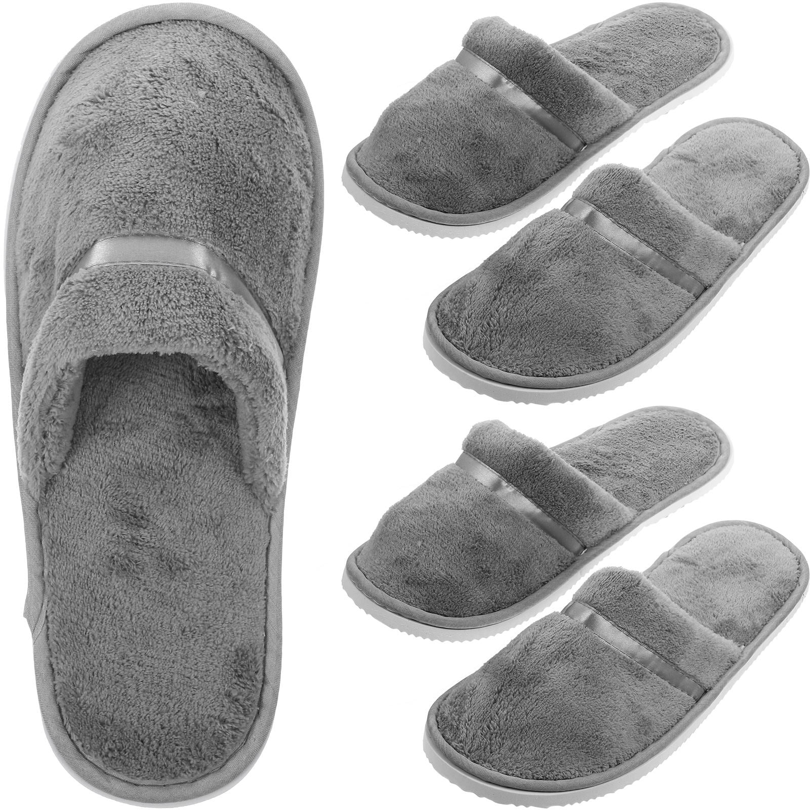 WRISTBIQUE Unisex Slippers for Adults Grey Pairs Slip Resistant Travel ...