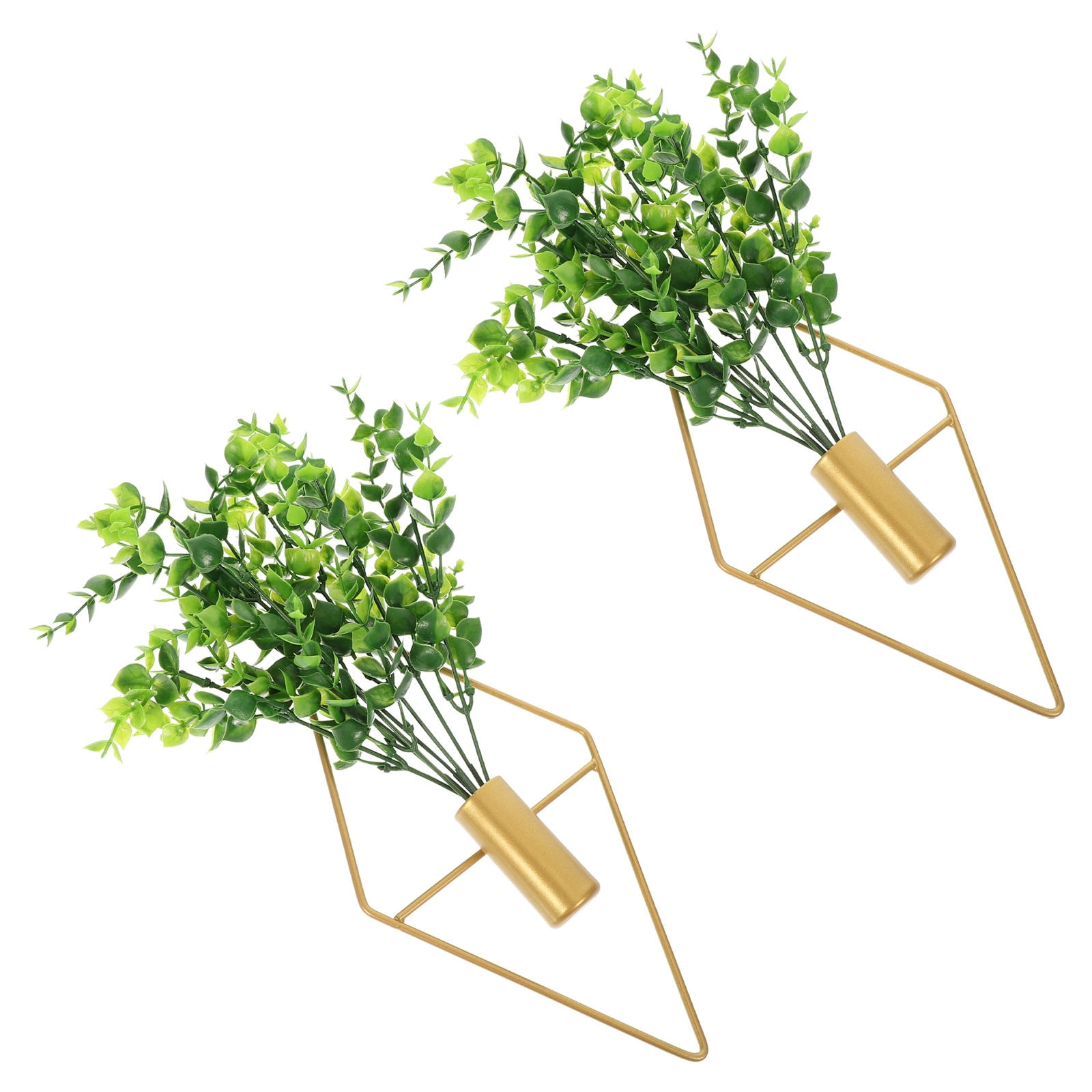 WRISTBIQUE 2 Sets Geometric Wall Planter Wall Hanging Vase Golden Iron ...