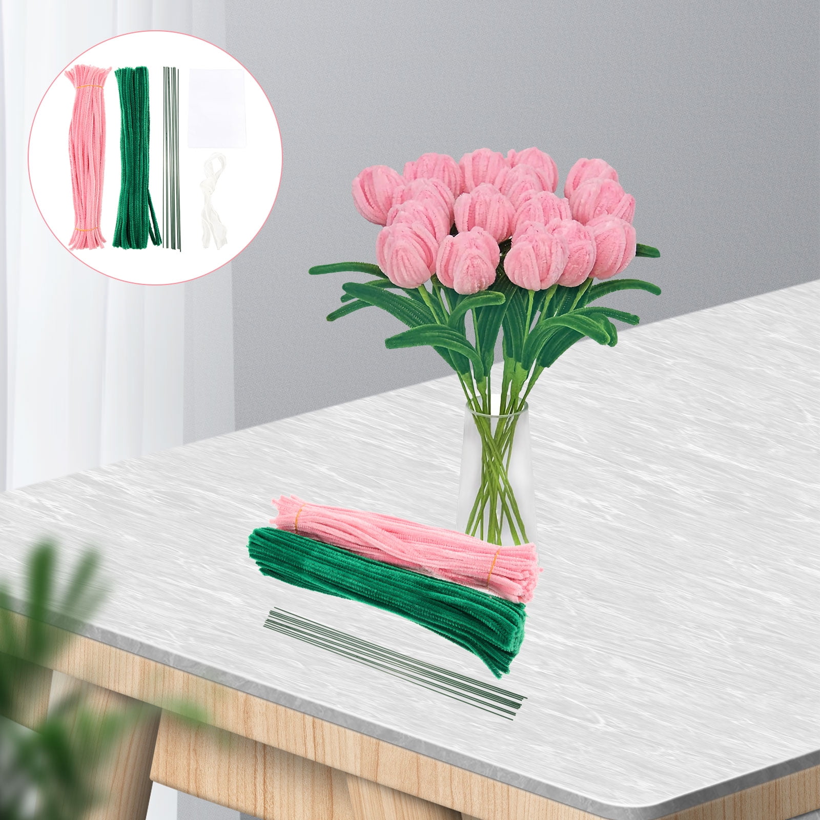 WRISTBIQUE 20 x Iron Wires Chenille Stems for Craft Enthusiasts Flower ...