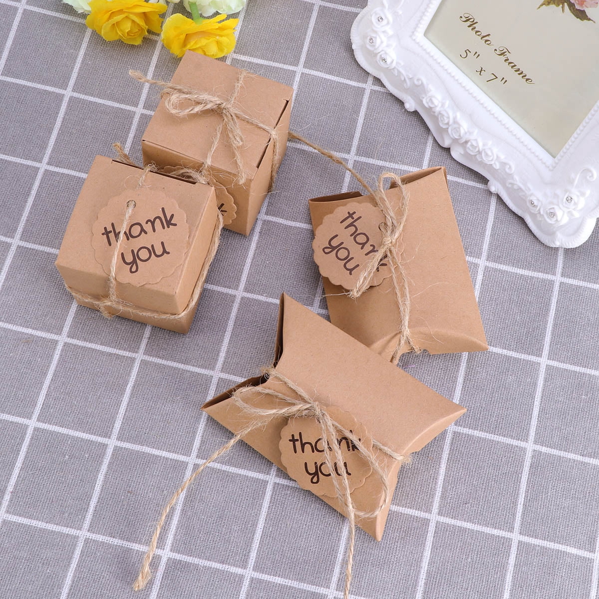 WRISTBIQUE 20Pack Small Boxes Kraft Paper Design For Reception Desk ...