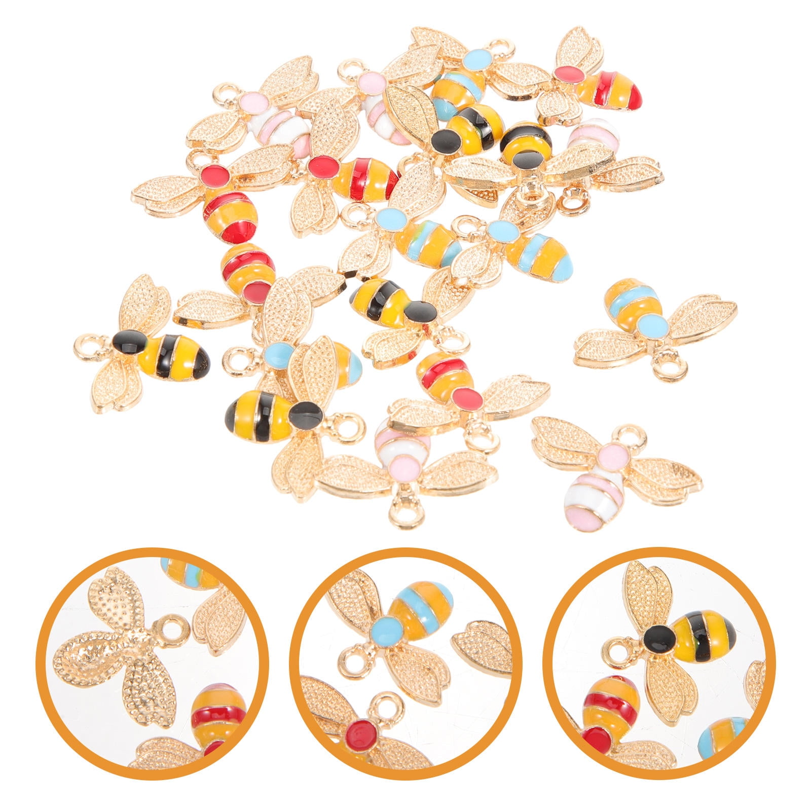 WRISTBIQUE 20Pcs Craft Charms Tiny Bee Charms Diy Jewelry Pendants ...