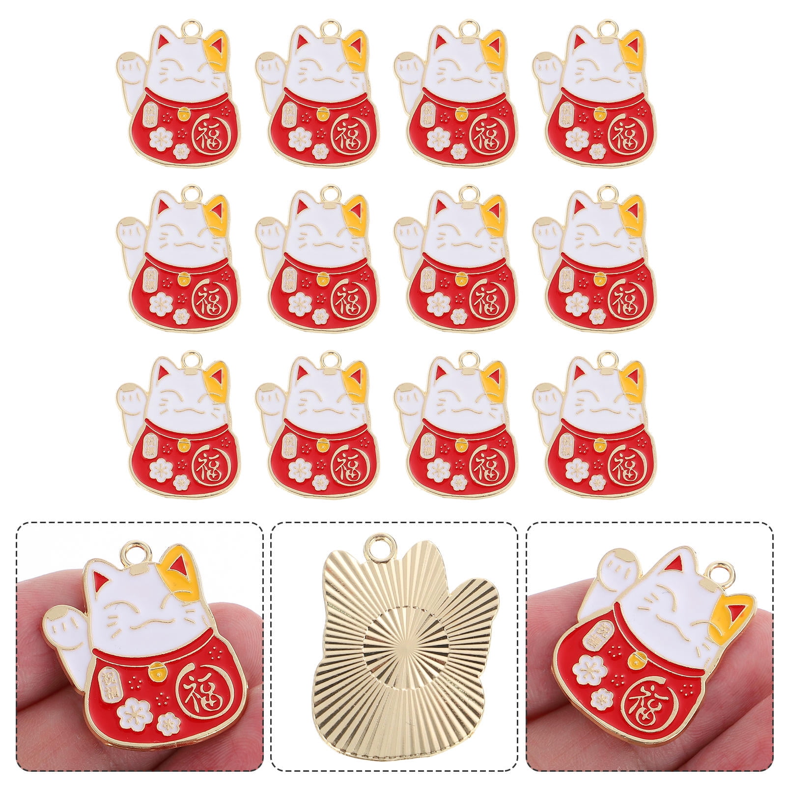 WRISTBIQUE 20Pcs Small Charms Cat Shaped Diy Charms for Key Buckle and ...