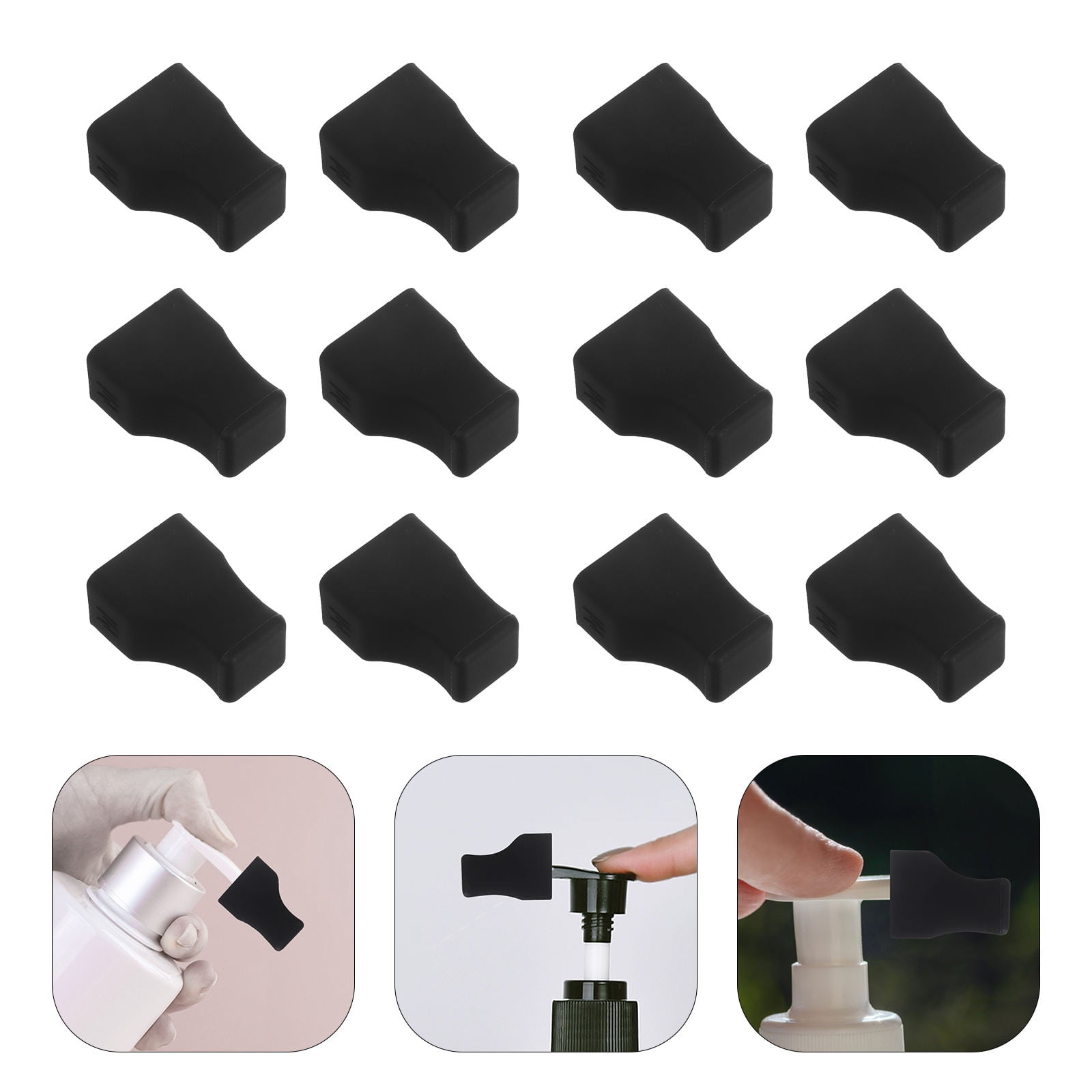 WRISTBIQUE 20Set Black Silicone Pump Cap Leak Prevention For Syrup ...