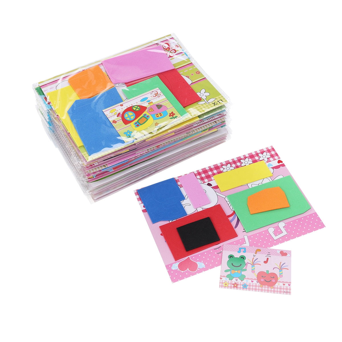 WRISTBIQUE 20Set Kids Craft Kits Sticker Art Assorted Color Educational ...