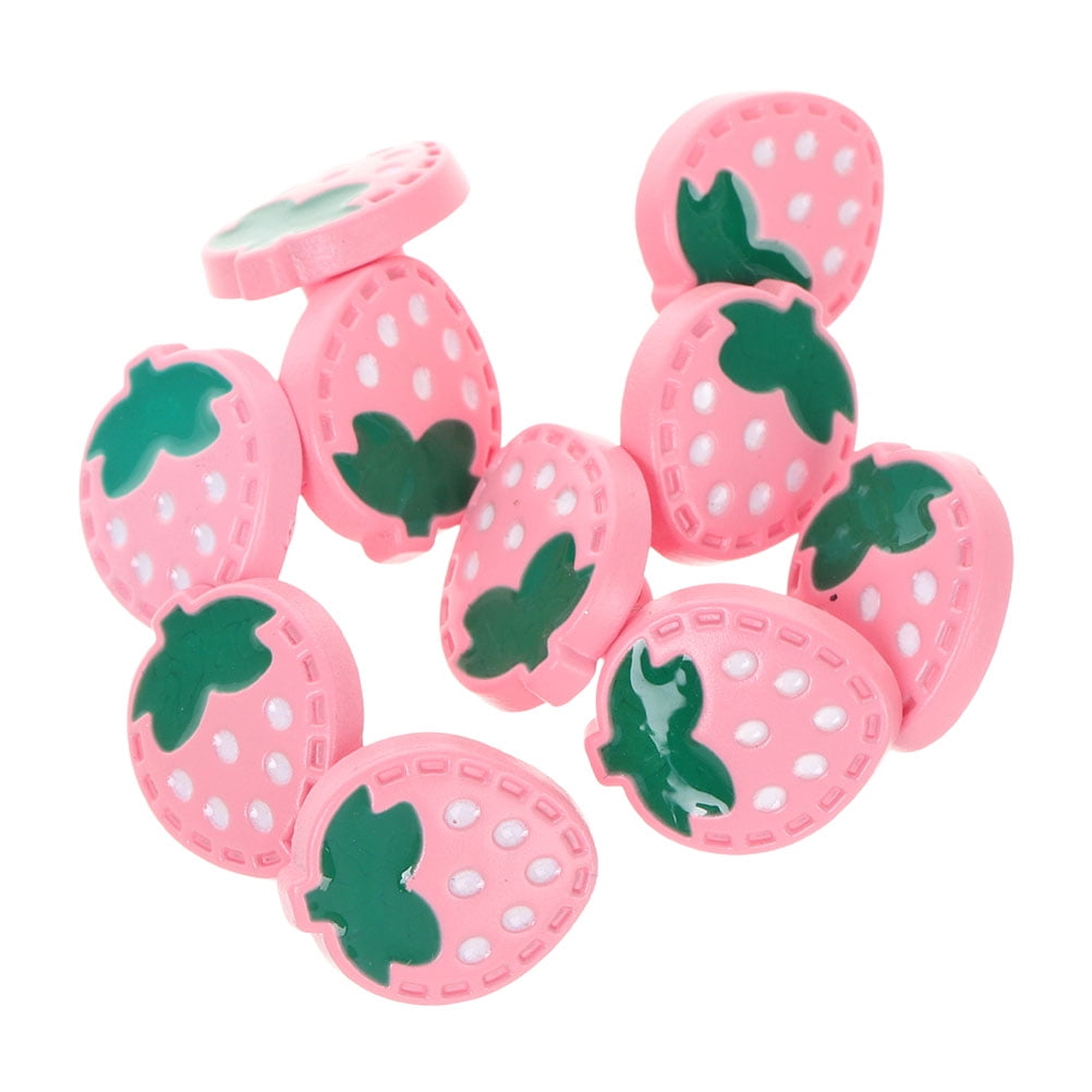 WRISTBIQUE Strawberry Decorative Buttons Multi Colored Plastic Resin ...