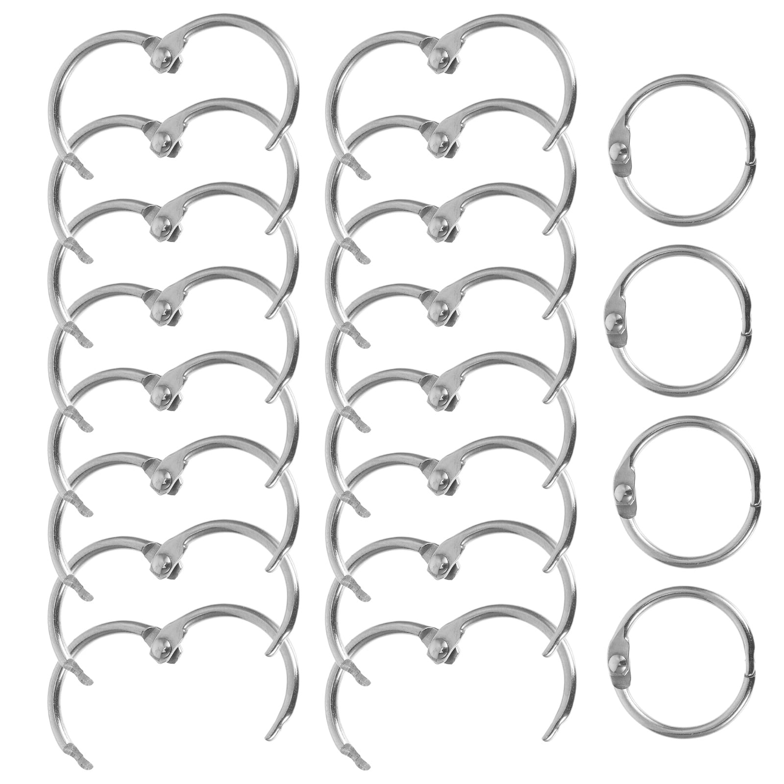 WRISTBIQUE Metal Binder Rings Large Silver Easy Open for Office 20Pcs ...