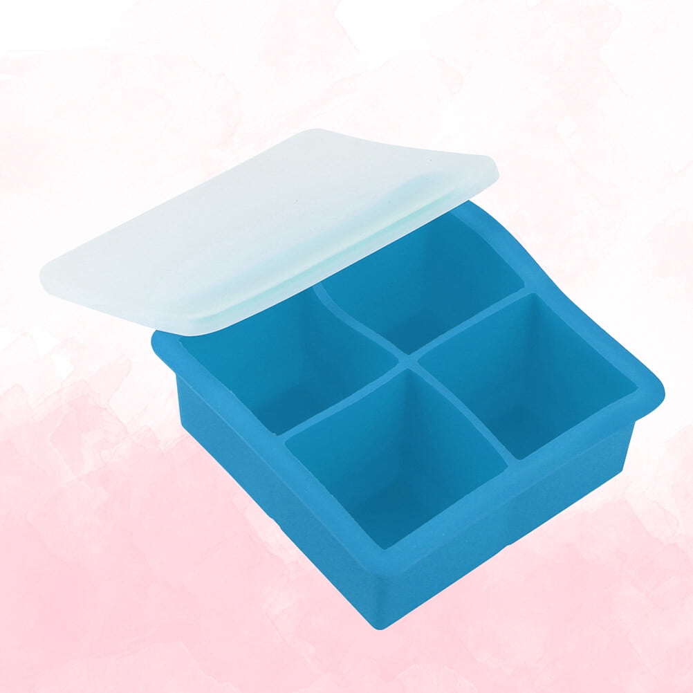 WRISTBIQUE 2Pcs Freezer Silicone Molds Ice Trays For Cocktails 4Grid ...