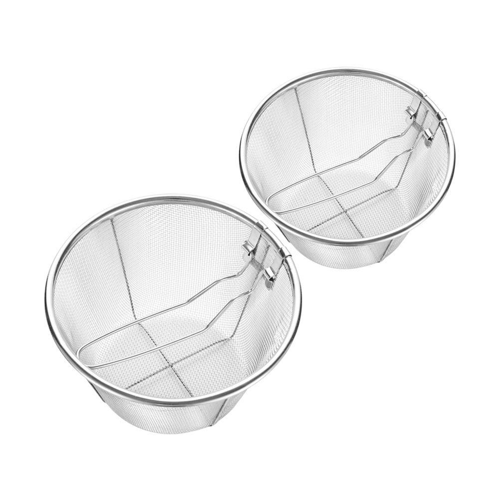 WRISTBIQUE 2Pcs Fry Basket Scooper Stainless Steel Drain Oil Cooking ...