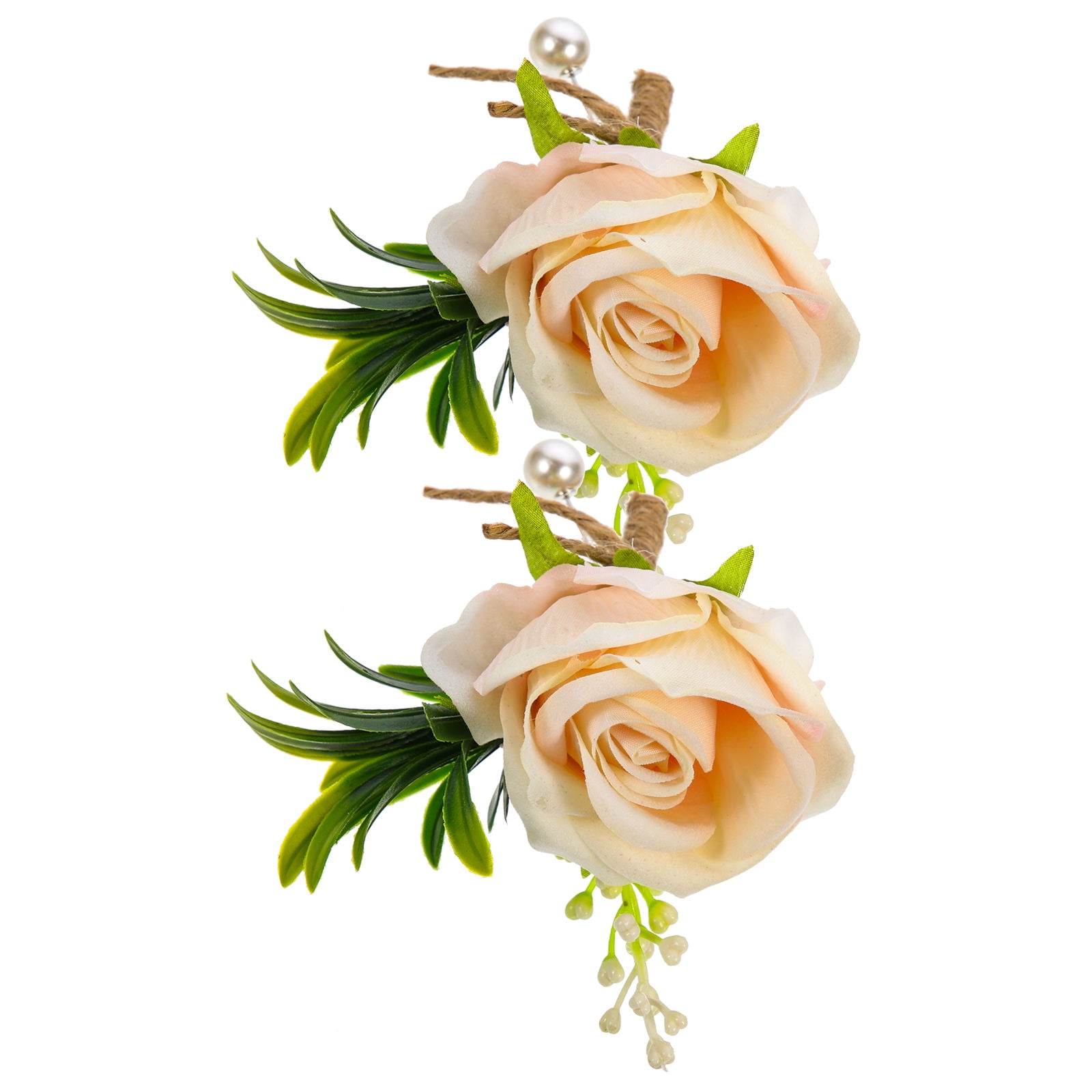 WRISTBIQUE 2Pcs Groom Boutonniere Simulated Flower With Wearable ...