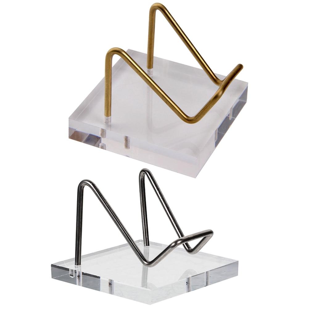 WRISTBIQUE Small Crystal Display Stand Acrylic Home Office Use Silver ...