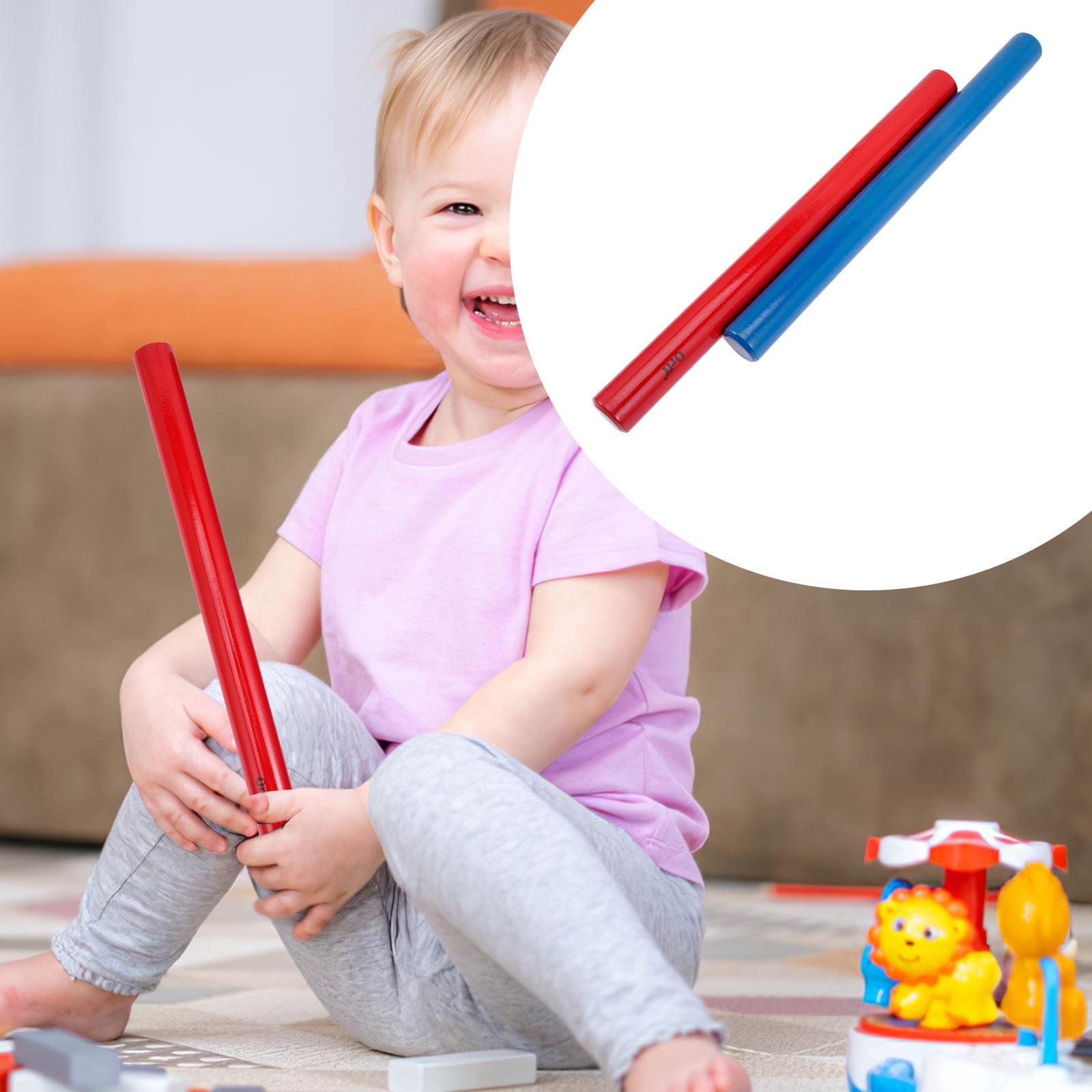 WRISTBIQUE kids rhythm sticks wood Auditory Development Early Education ...