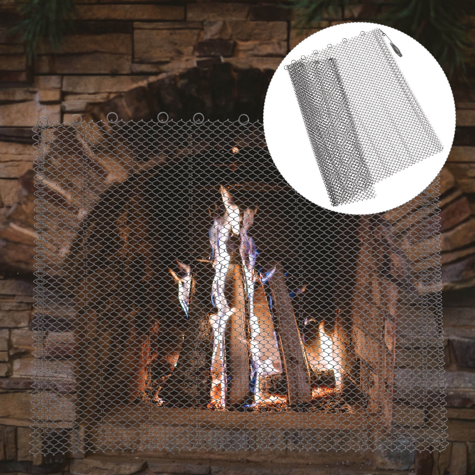 WRISTBIQUE Screen Guard Fireplace Screen Panels Black Rust-Inhibiting ...