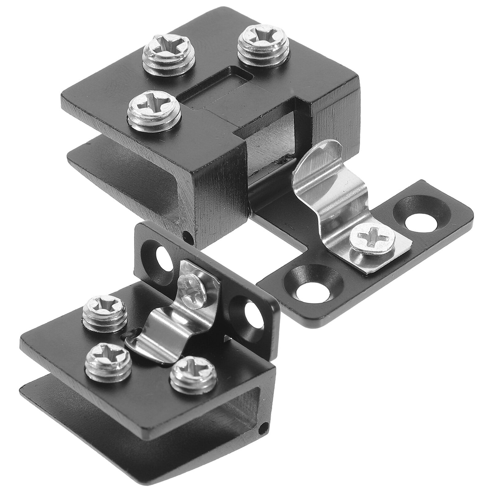 WRISTBIQUE 2Pcs Black Glass Door Hinges Zinc Alloy Clamp for Shower and ...