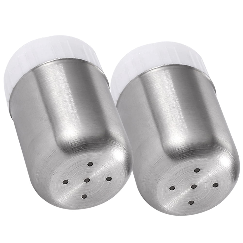 WRISTBIQUE Metal Spice Jars Portable Pepper Shaker Silver 2Pack 2.2x1 ...