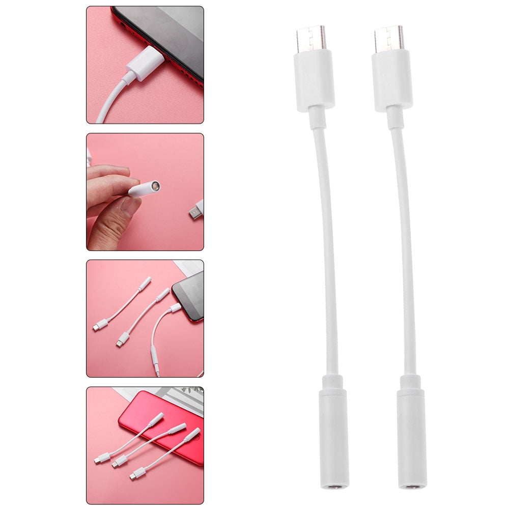 WRISTBIQUE 2Set Type C to Audio Jack Adapter with Rectangular Design ...