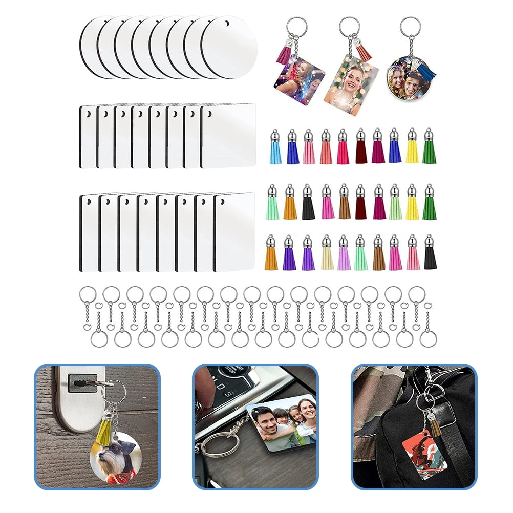 WRISTBIQUE 30 Sets Blank Keychain For Diy Makers Sublimation Blanks ...