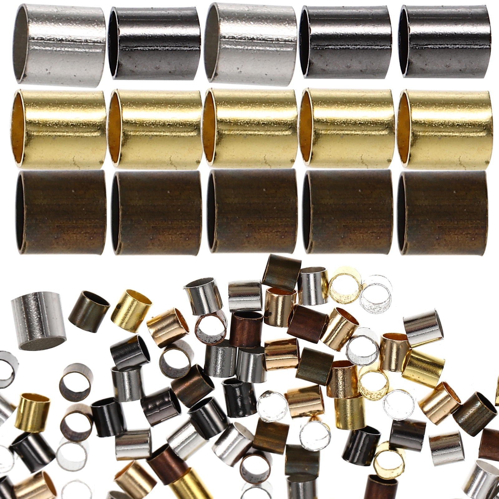 WRISTBIQUE Crimp Tube Beads Crimping Beads Copper Assorted Color ...