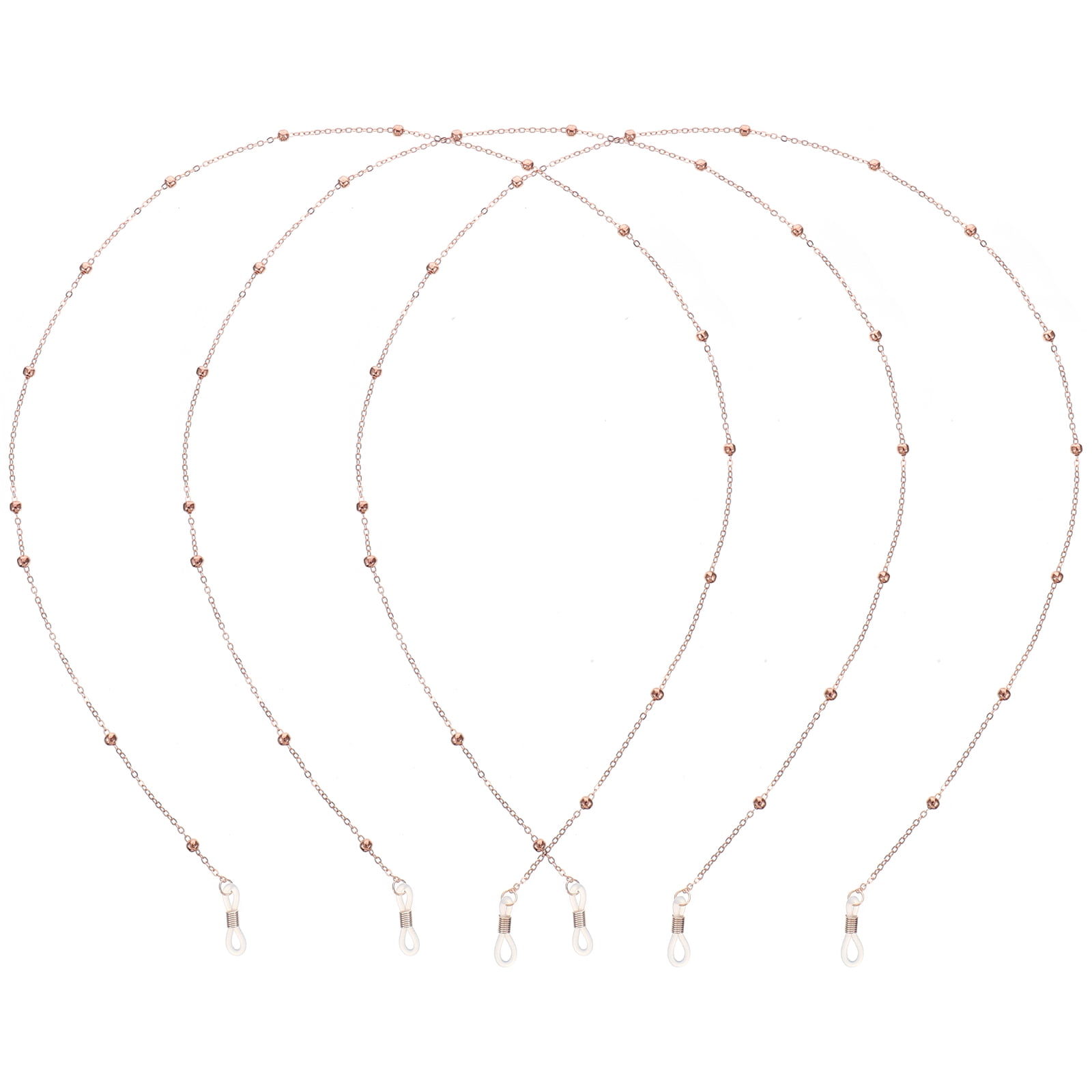 WRISTBIQUE 3Pcs Golden Chain Glasses Lanyard for Women with 71x0.28in ...